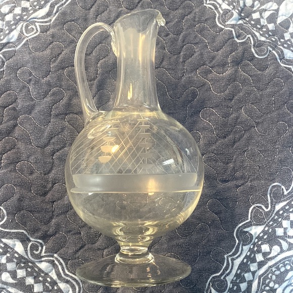 Art | Vintage Schooner Sailboat Decanter Pitcher 95 Tall Glass | Poshmark